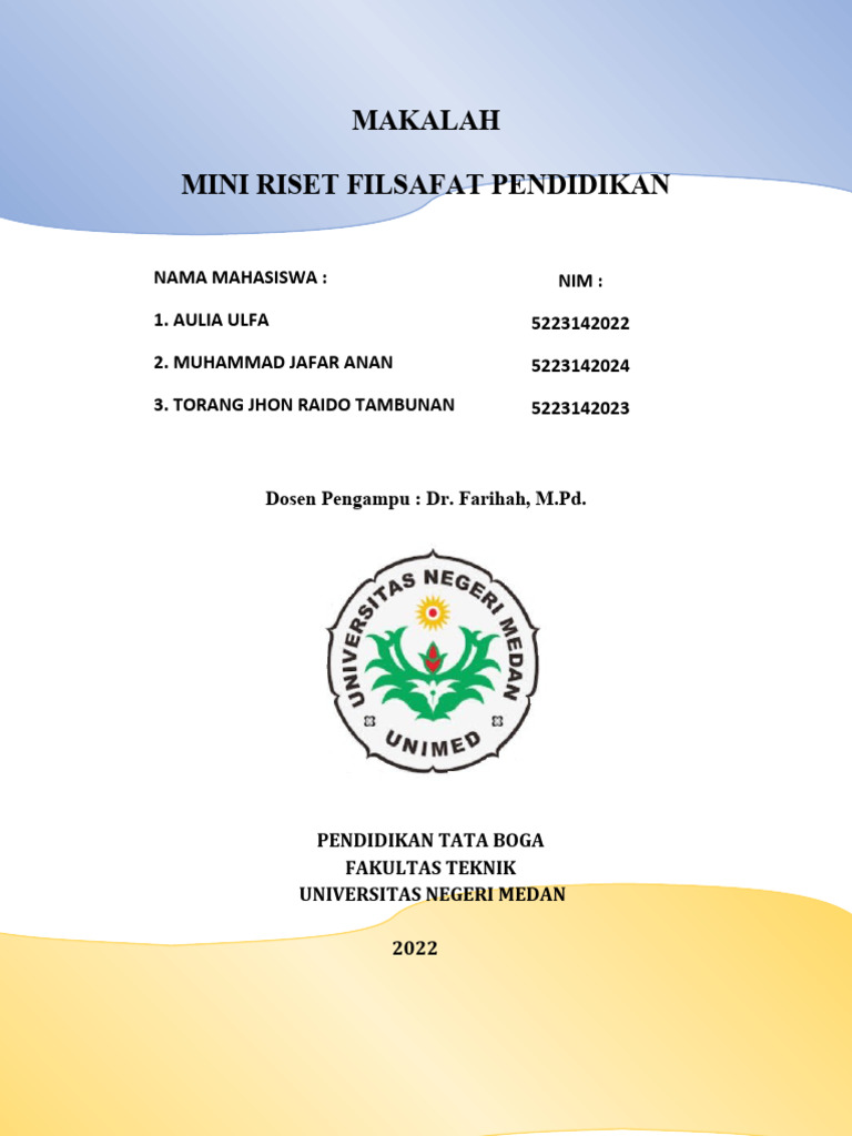 Mini Riset Filsafat Pendidikan | PDF | Filsafat