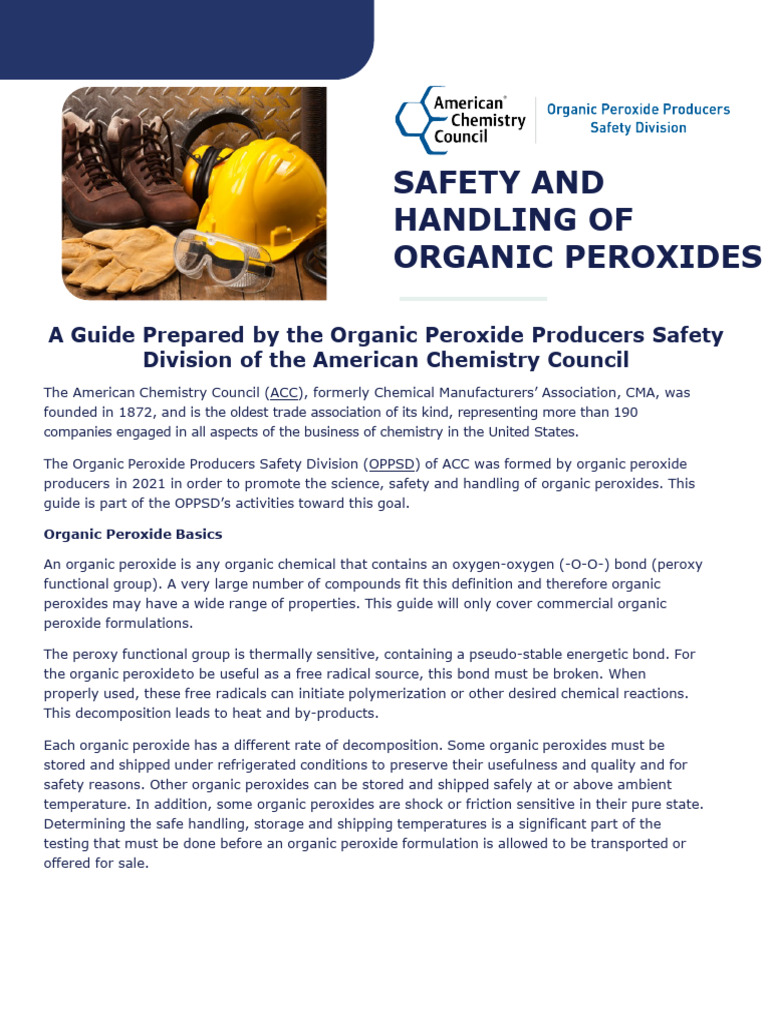 Safety and Handling of Organic Peroxides | PDF | Chemistry | Materials