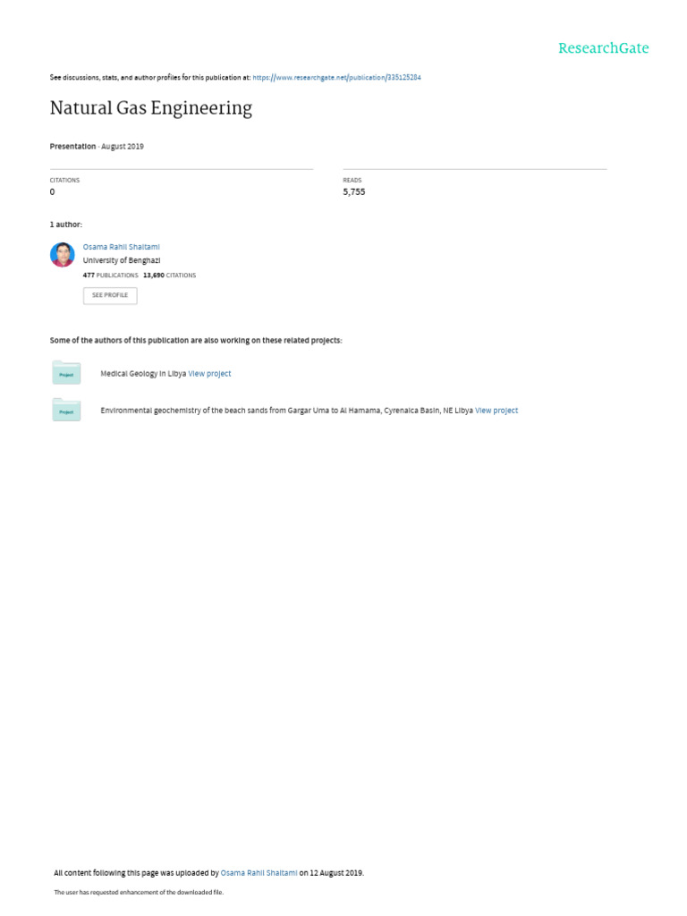 Natural Gas Engineering | PDF | Petroleum | Petroleum Reservoir