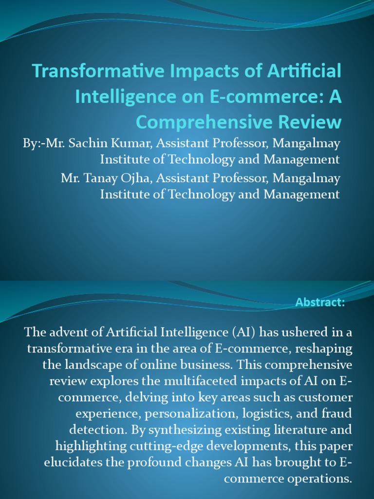 Transformative Impacts of Artificial Intelligence On E-Commerce | PDF ...