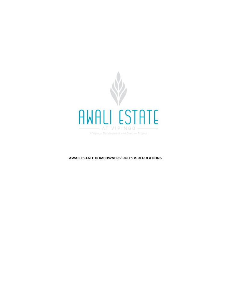 AWALI ESTATE Homeowners Rules & Regulations | PDF | Home Insurance | Lease