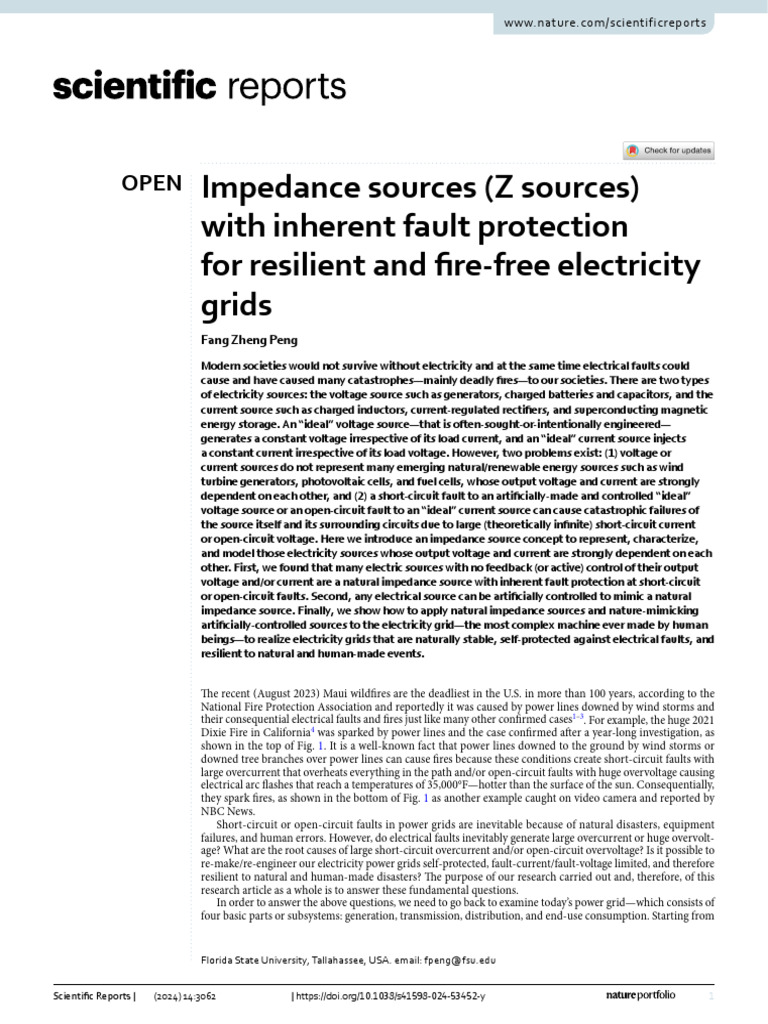 Impedance Sources (Z Sources) With Inherent Fault Protection For ...