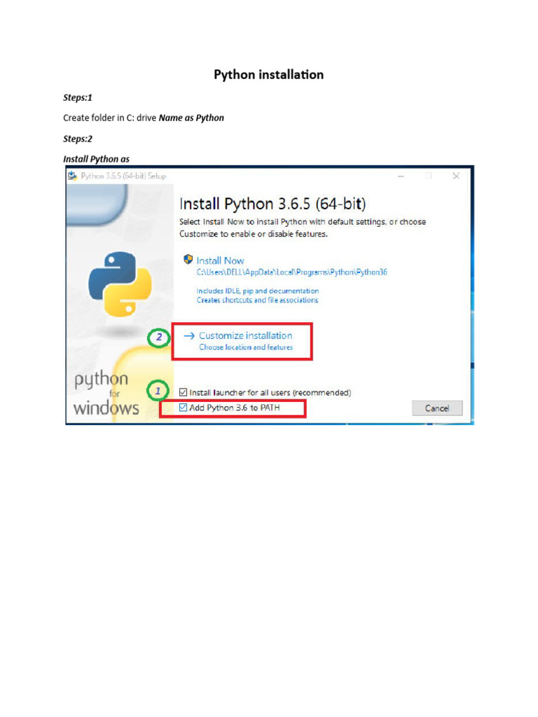 Python installation Steps | PDF Python installation Steps | PDF