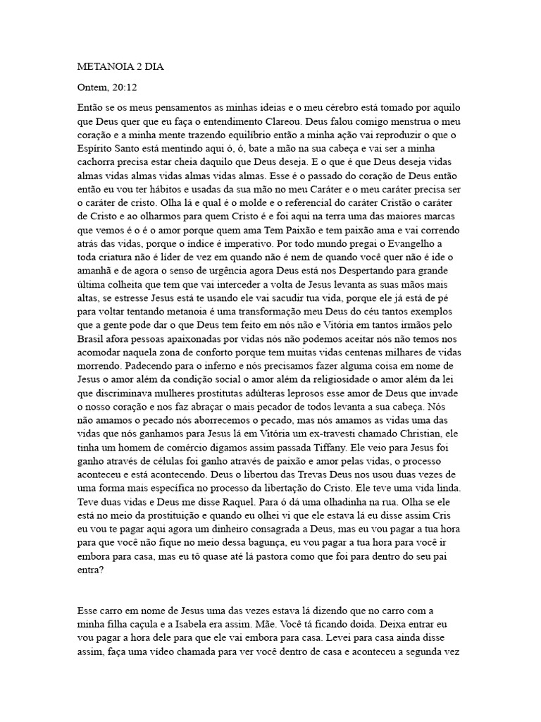Metanoia 2 Dia | PDF | Jesus | São Pedro