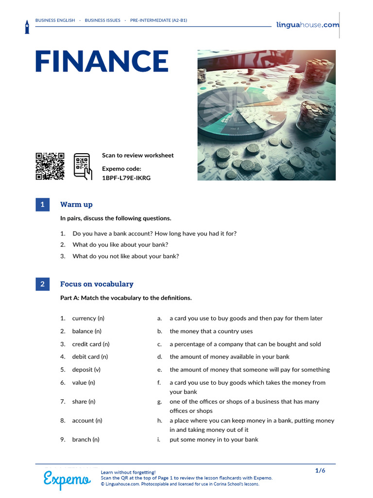 Business English for A2-B1 Learners | PDF | Money | Credit Card