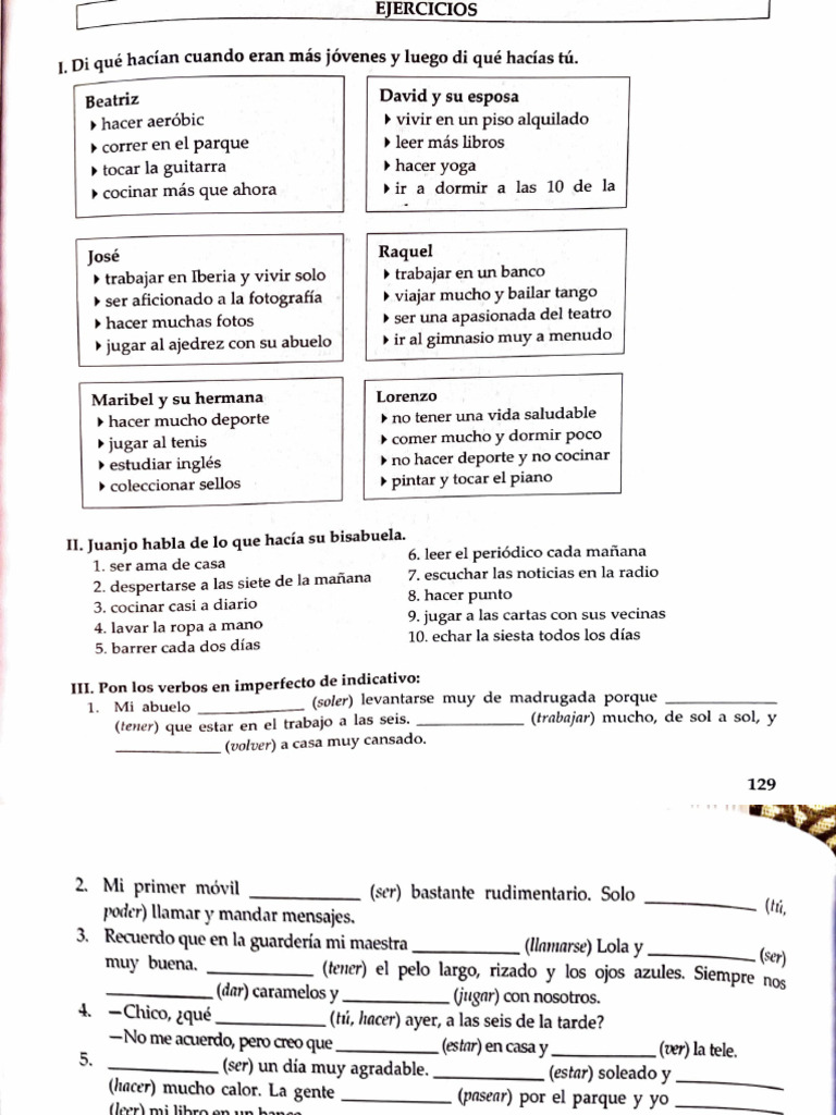 El Imperfecto y Los Tiempos Pasados Del Indicativo | PDF
