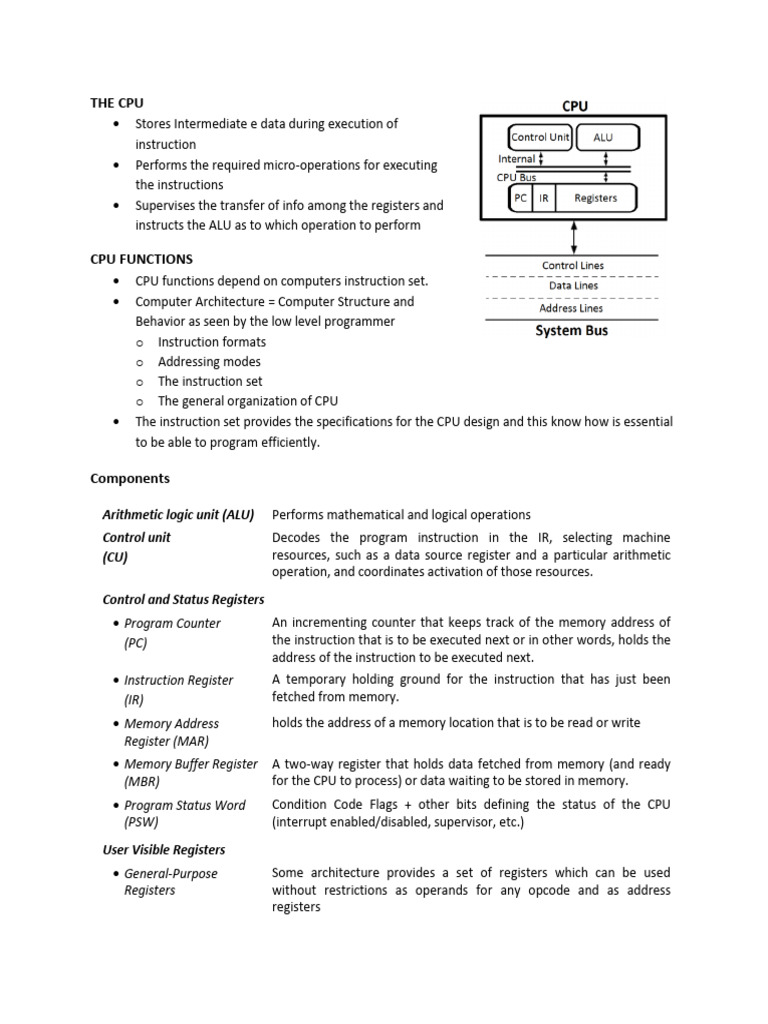 Unit 2 The CPU and Register Org. | PDF | Central Processing Unit ...