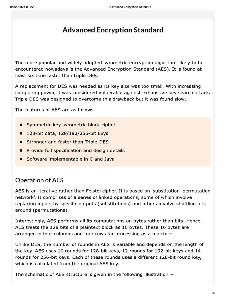 SymCipher3-Advanced Encryption Standard | PDF