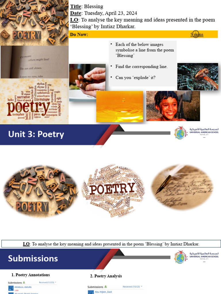 U3 L3 - Blessing Review | PDF | Poetry | Critical Thinking