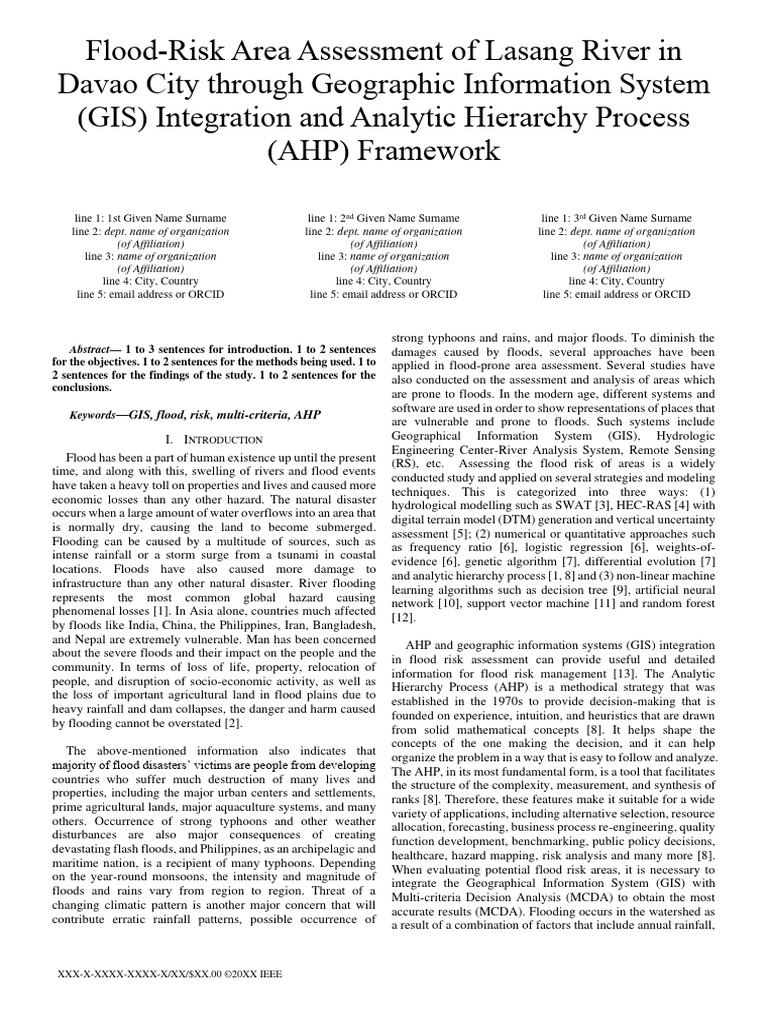 Title and Outline SANCHEZ | PDF | Flood | Geographic Information System