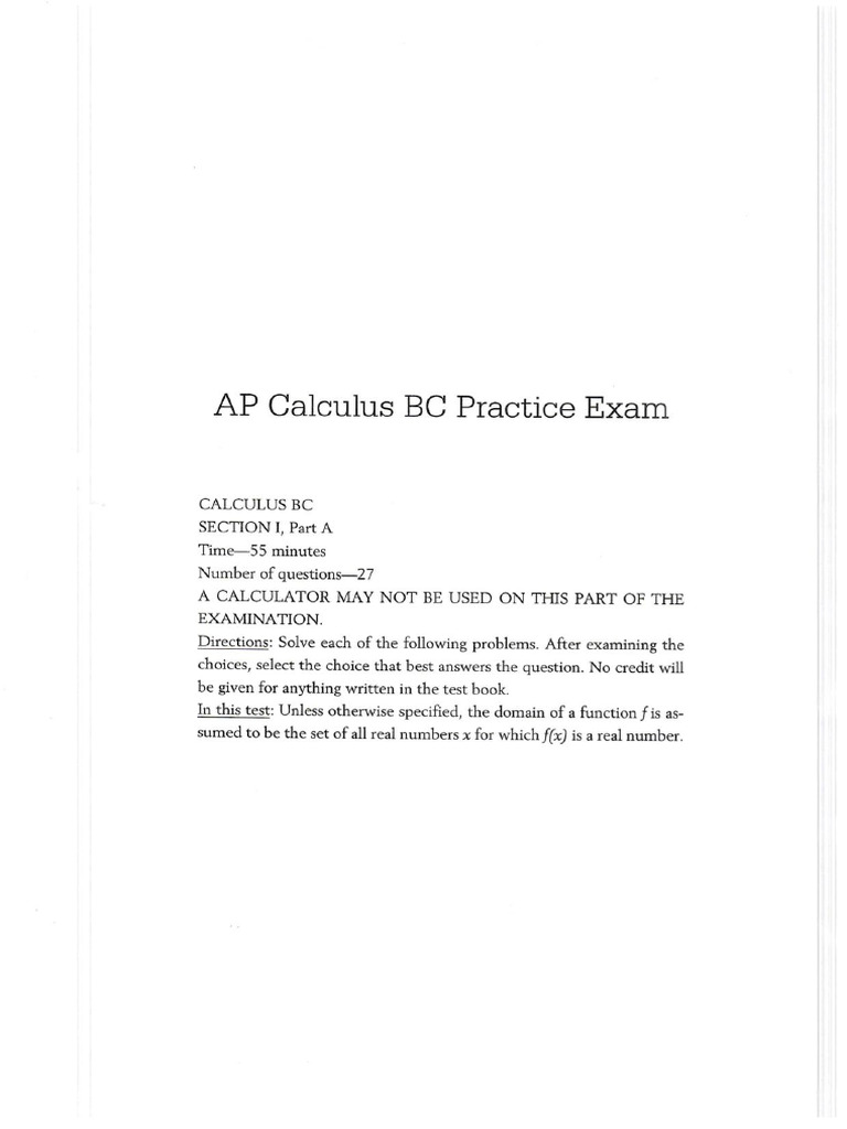AP Calculus BC - Test 6 (18 April) | PDF