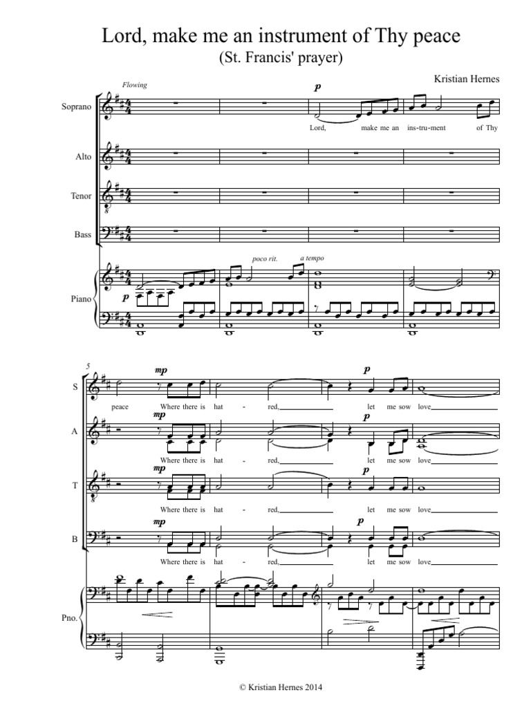 Lord, Make Me An Instrument of Thy Peace - Full Score | PDF