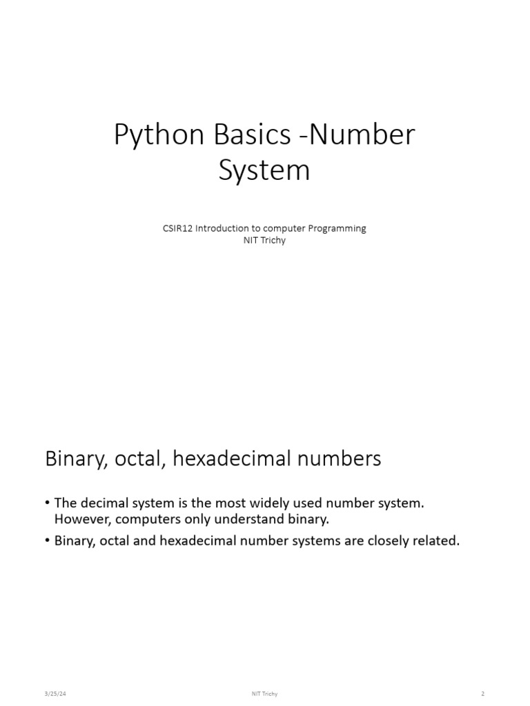 5_Python_Number System | PDF | Decimal | Lexicology