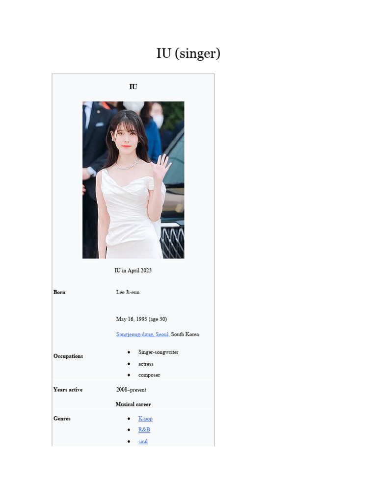 IU (Singer) | PDF