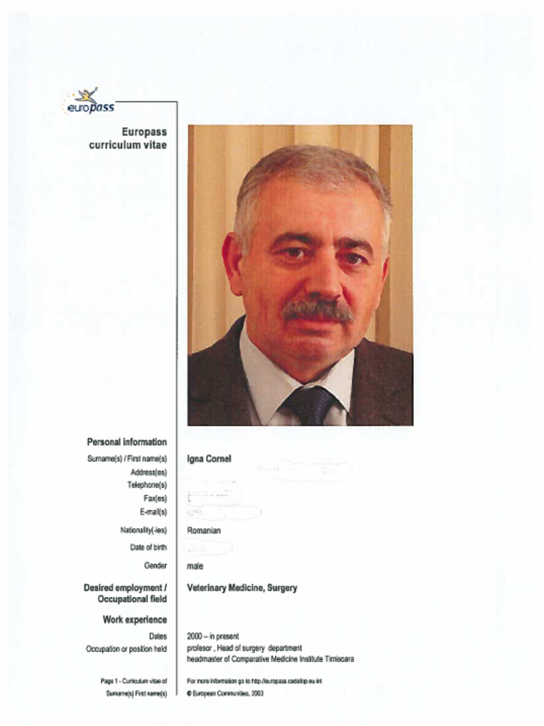 Cv-Prof DR Igna-Cornel | PDF