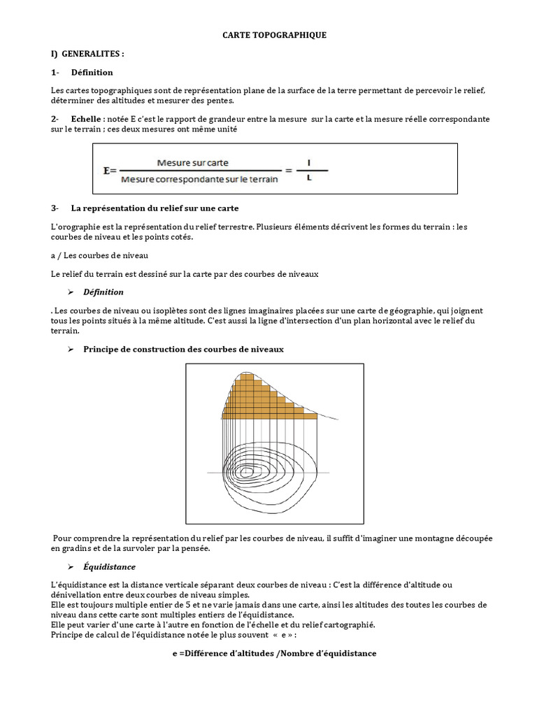 Comprendre la carte topographique | PDF | Topographie | Altitude