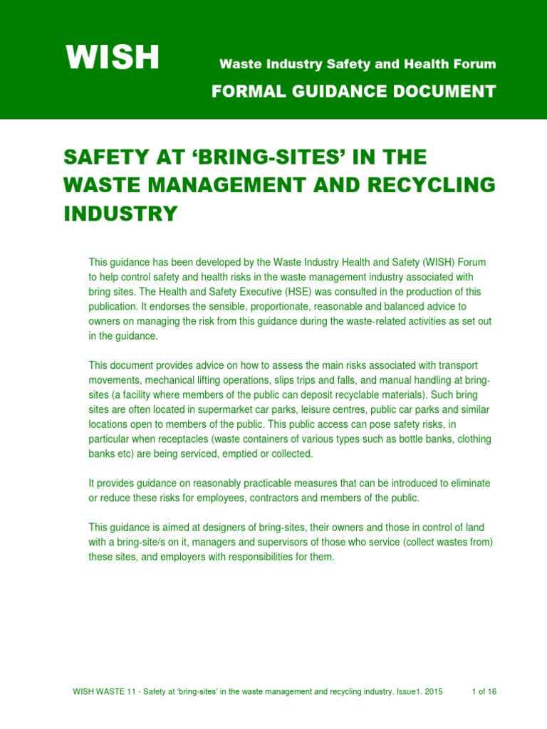 Waste 11 | PDF | Occupational Safety And Health | Risk