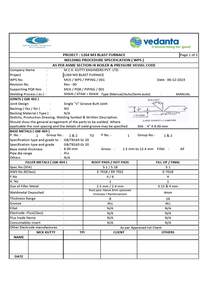 PIPING WPS and PQR | PDF | Welding | Construction