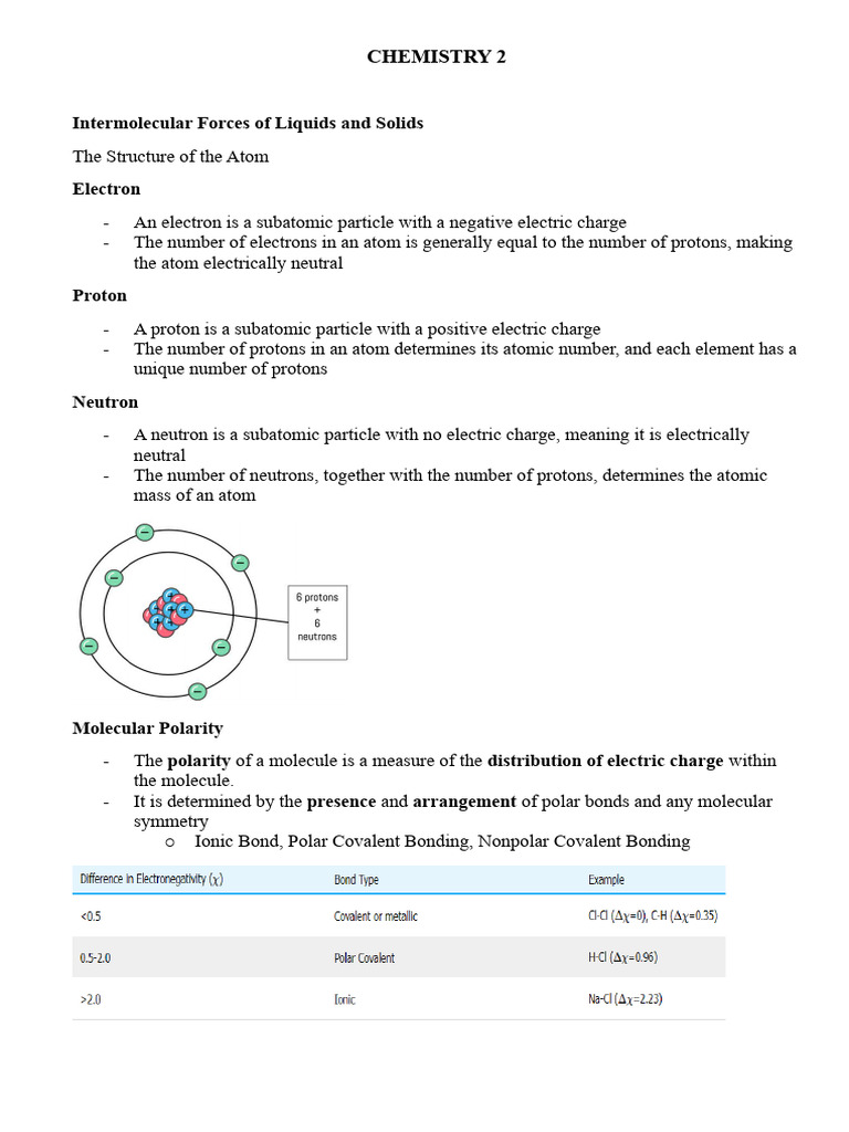 Chemistry | Download Free PDF | Chemical Polarity | Intermolecular Force
