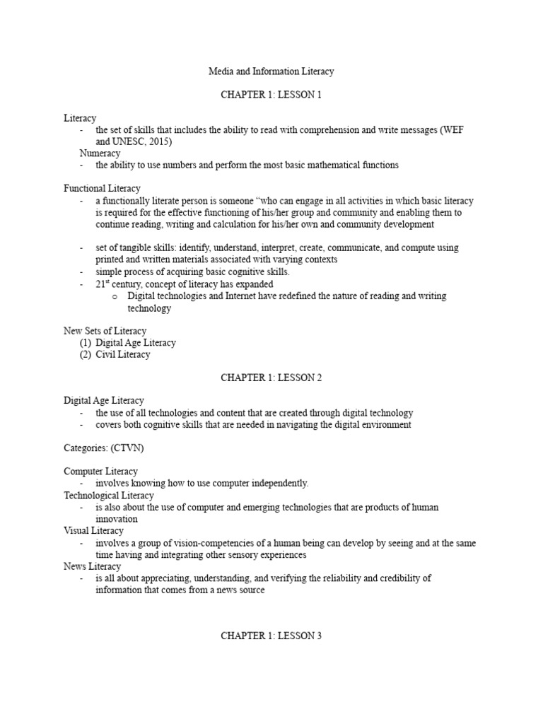 Media and Information Literacy | PDF | Information | Communication