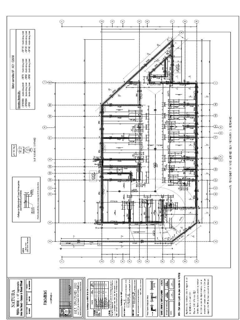 Natura - Plan 01a - Fondations 2023 09 08 | PDF