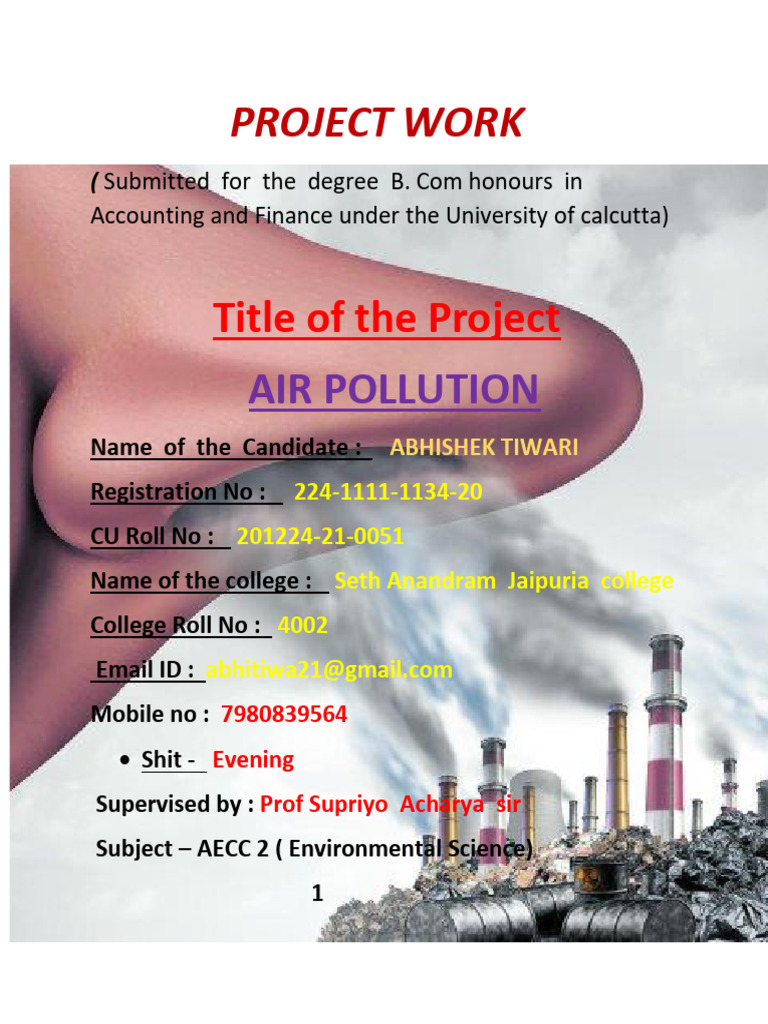 Project Air Pollution | Download Free PDF | Air Pollution | Atmosphere ...