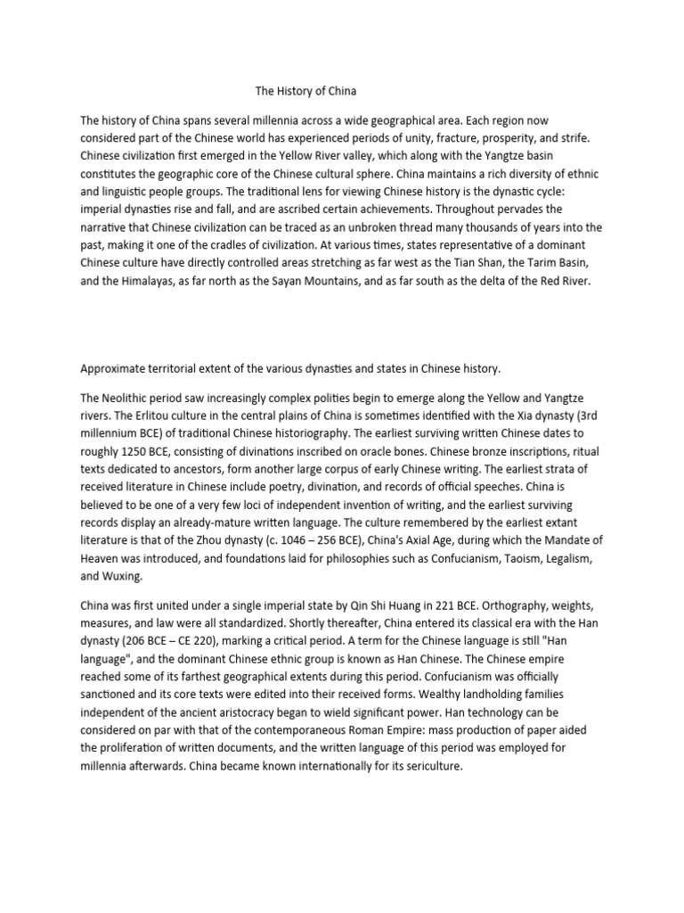 The History of China | PDF | History Of China | Han Chinese
