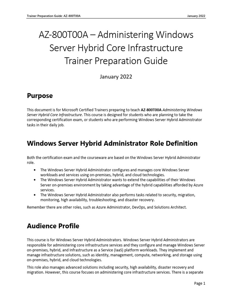 AZ 800T00A ENU TrainerPrepGuide | PDF | Cloud Computing | Hyper V
