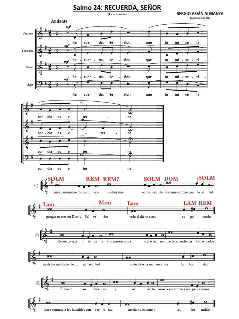 Salmo 24 Recuerda Senor S Asian | PDF | Salmos | Literatura de la sabiduría