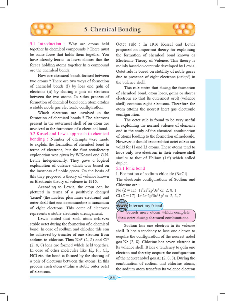MSB Class 11 Chemistry-Ch5 | PDF | Ion | Chemical Bond