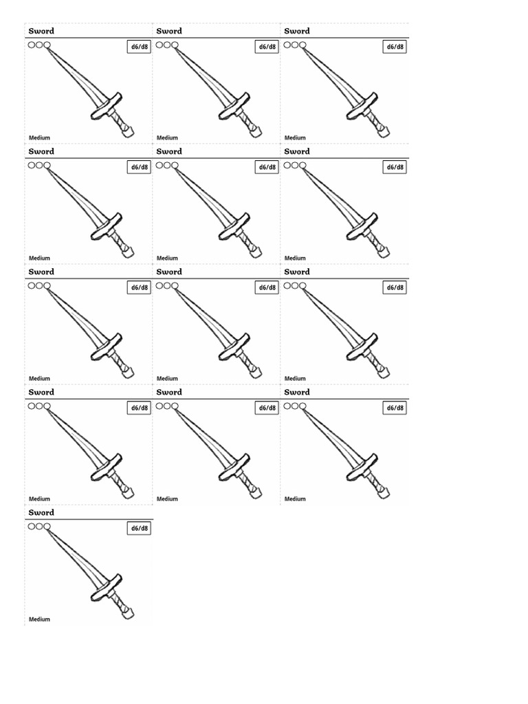 Item card sword | PDF