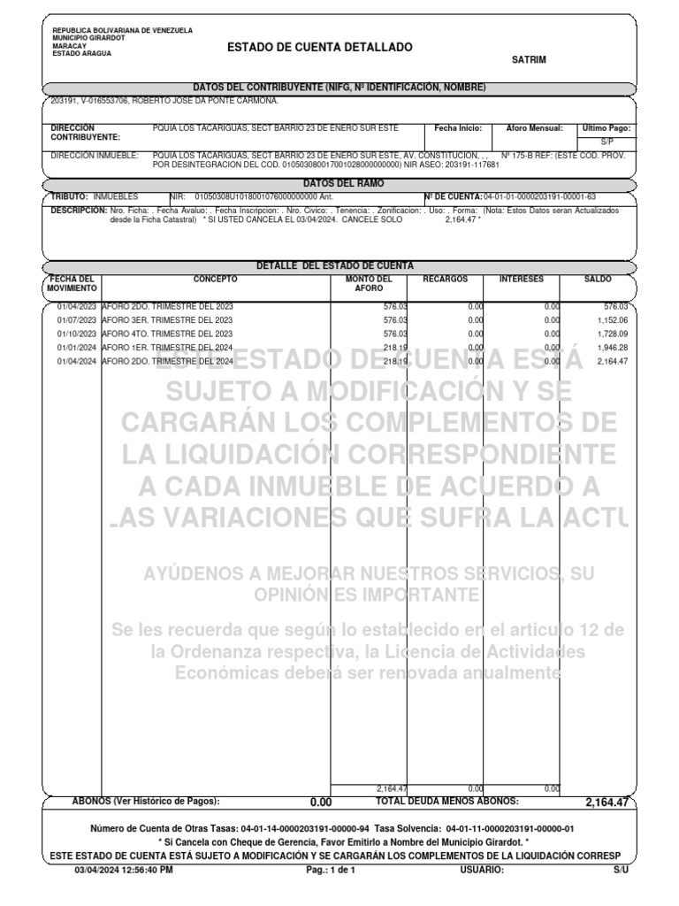 Detalle Edo Cuenta-203191 | PDF