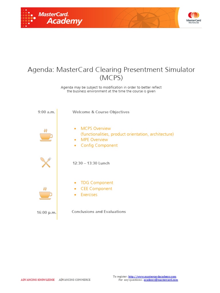 MasterCard Clearing Simulator Agenda | PDF | Business | Technology ...
