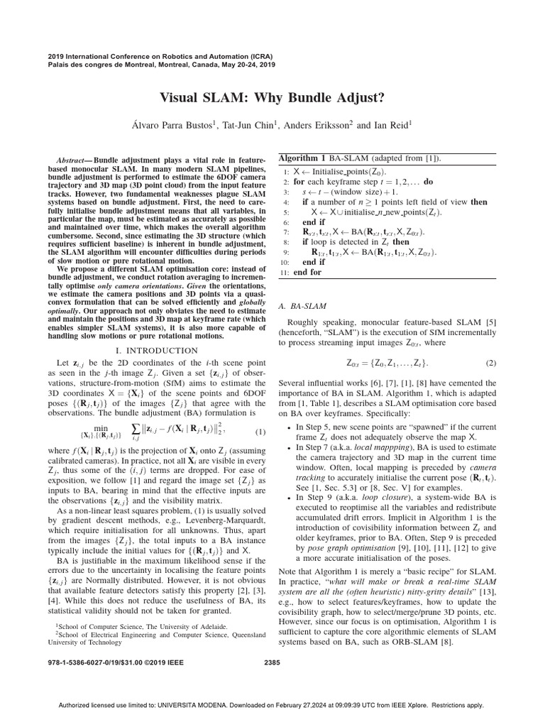 Visual SLAM Why Bundle Adjust | PDF | Mathematical Optimization ...