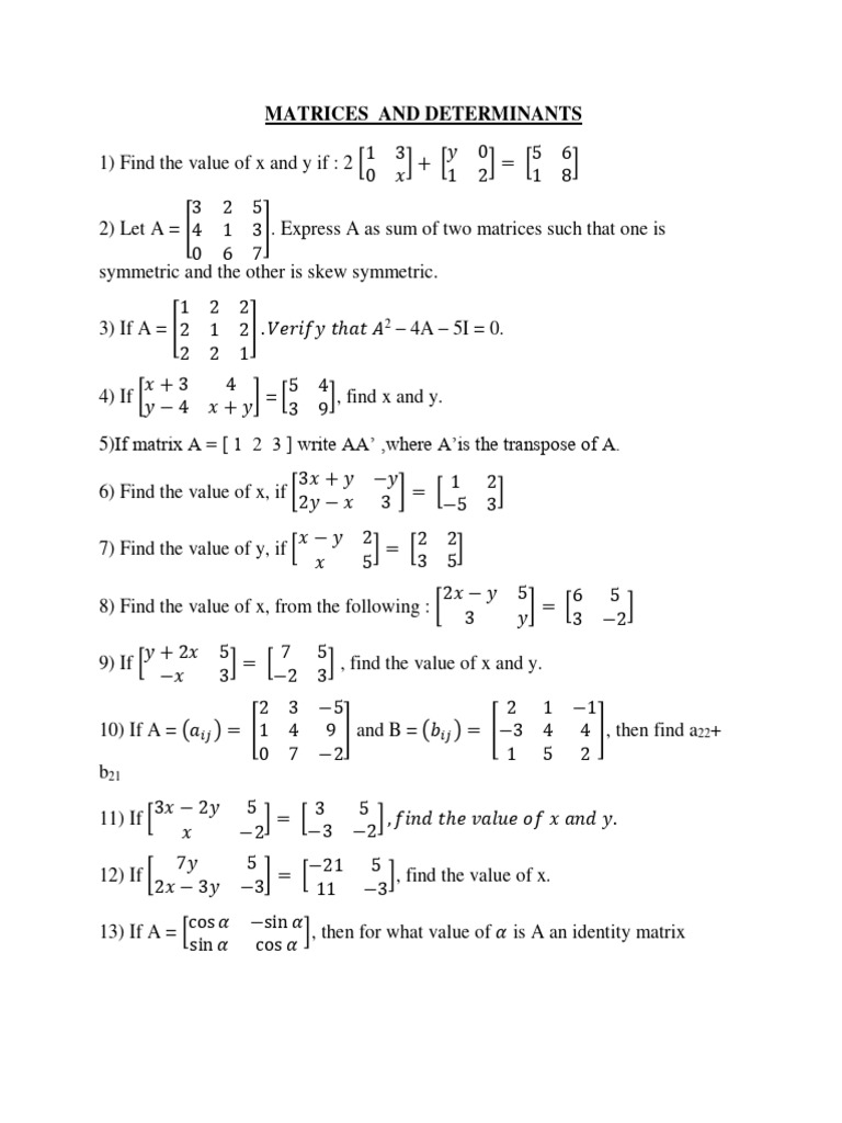 Matrices Pdf Matrix Mathematics Functional Analysis 