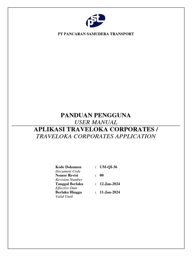 Traveloka Corporates User Manual | PDF | Login | Computing