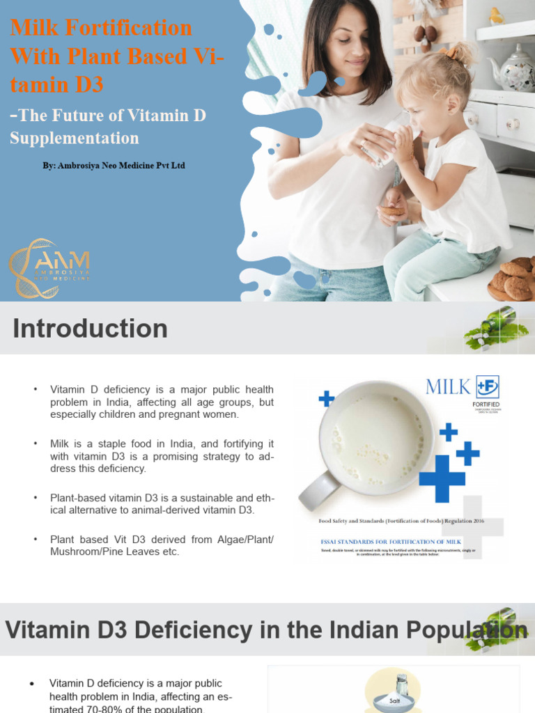 Milk Fortification With Plant Based Vit D3 | PDF | Vitamin D | Milk