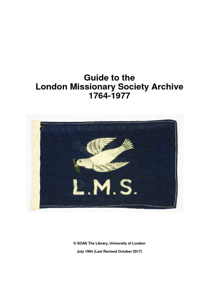 Guide To The London Missionary Society Archive 1764-1977 | PDF | Politics