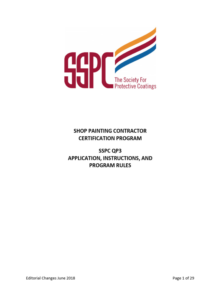 SSPC QP3 Certification Guidelines | PDF | Audit | Specification ...