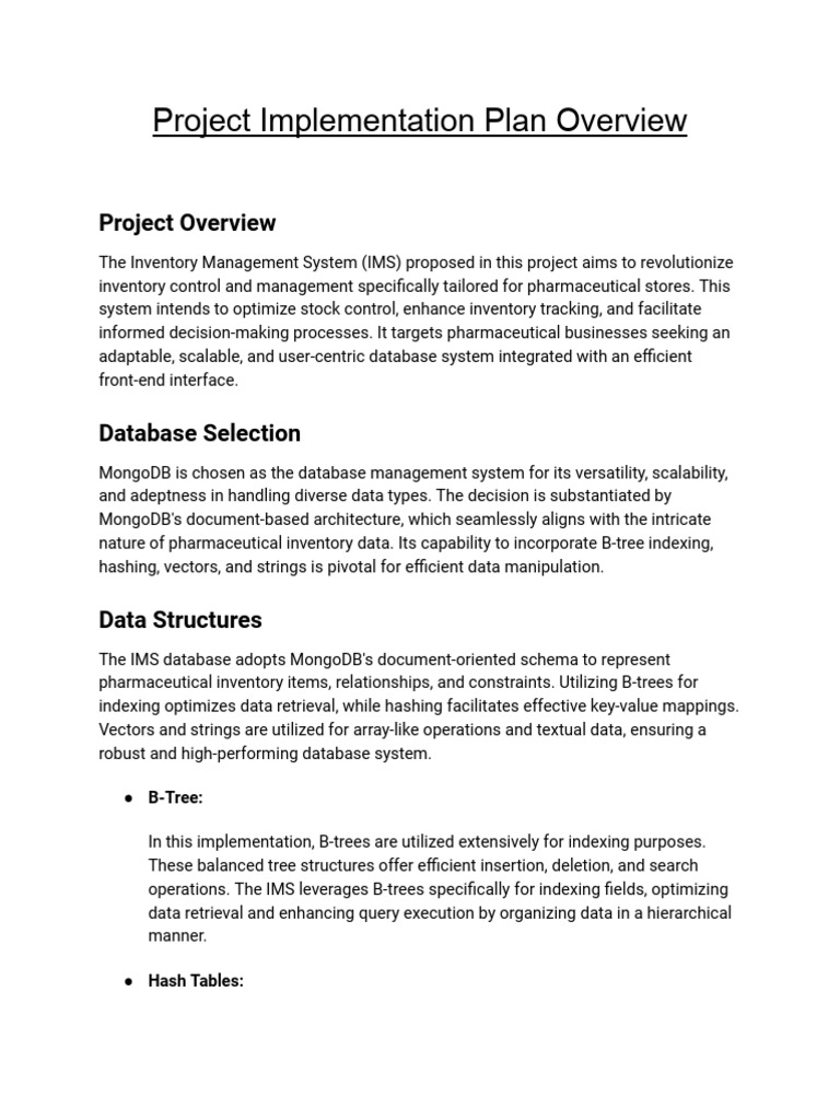 BSCS22008-Project Implementation Plan Overview | PDF | Databases ...