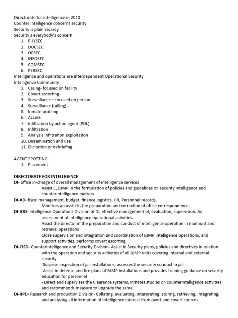BJMP Intelligence | PDF | Military Intelligence | Counterintelligence