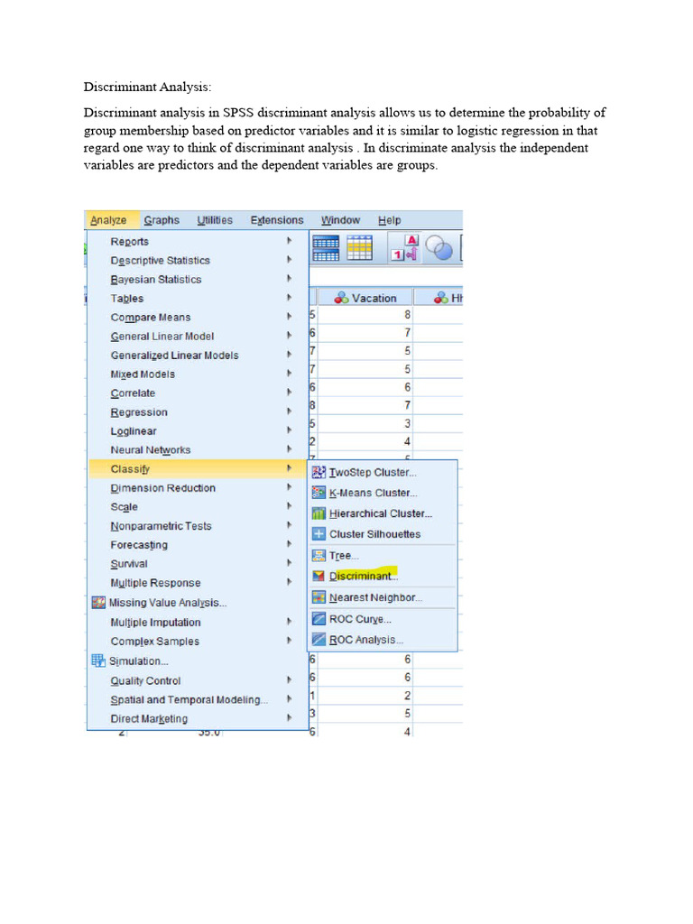 Discriminant Analysis in SPSS Explained | PDF | Dependent And Independent Variables | Statistics
