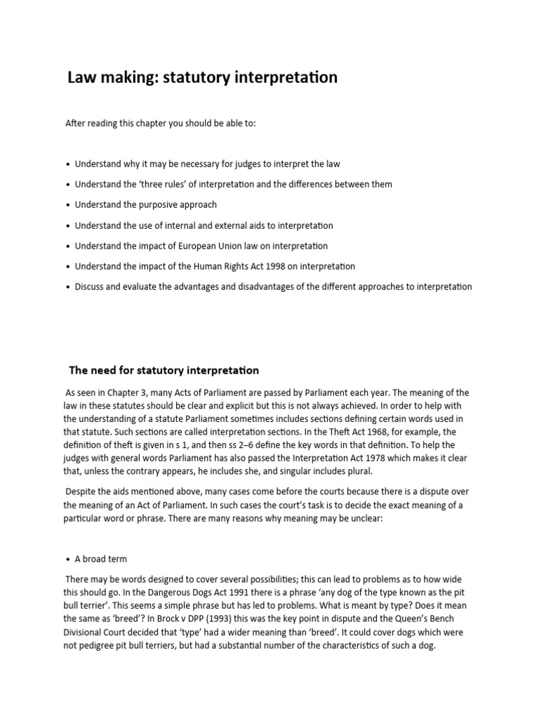 Statutary Interpretation | PDF | Statutory Interpretation | Plain ...