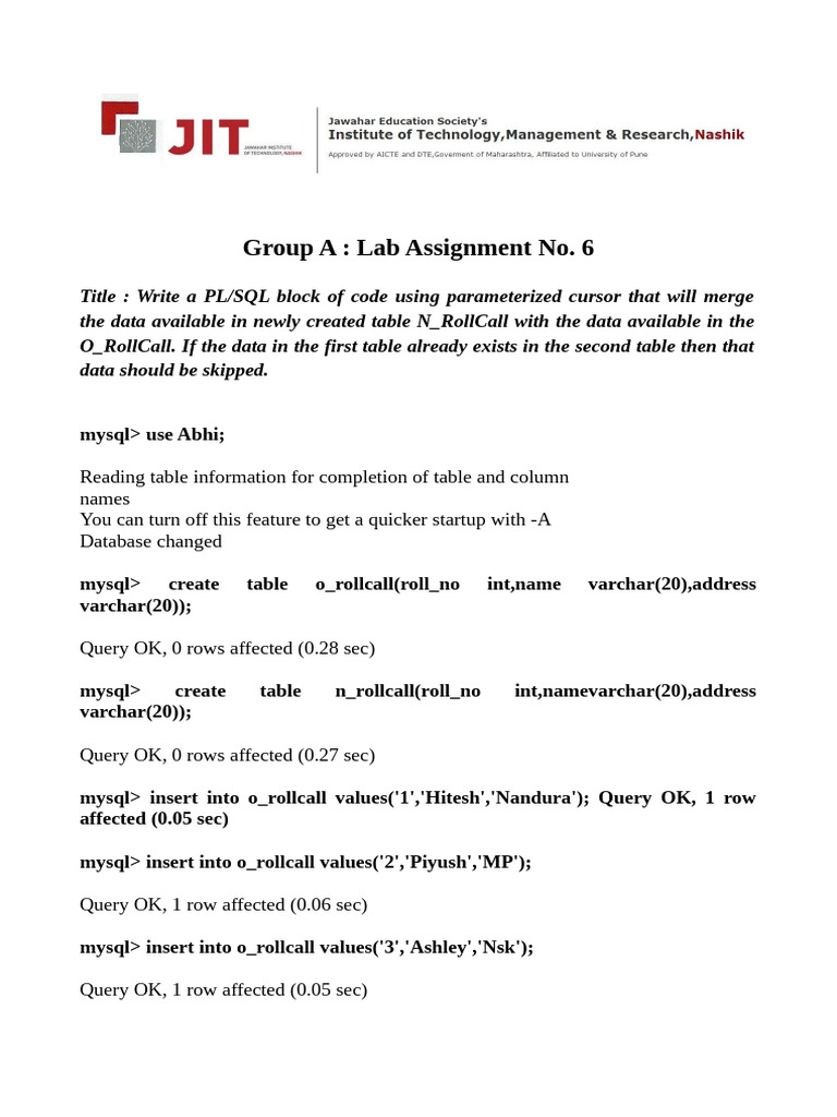 DB 6 | PDF | Table (Database) | Pl/Sql