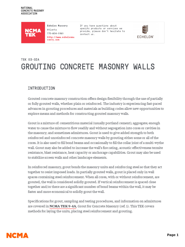 Tek 03-02a | PDF | Masonry | Concrete