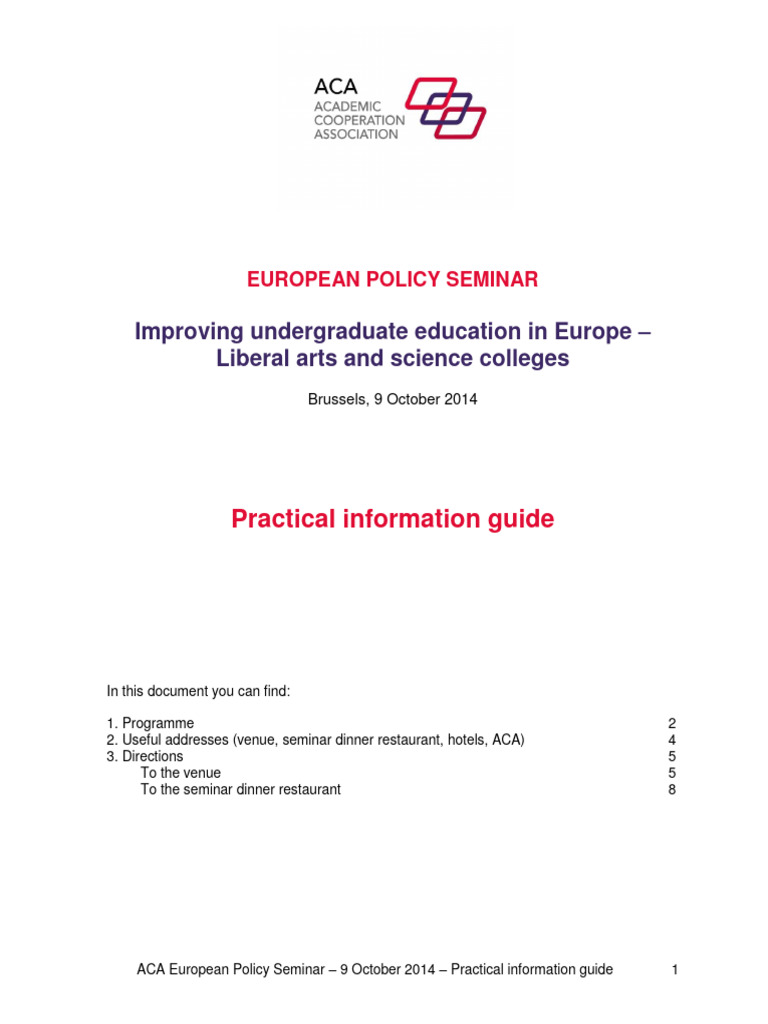 Practical Information Guide EPS3 | PDF | Brussels | Public Transport