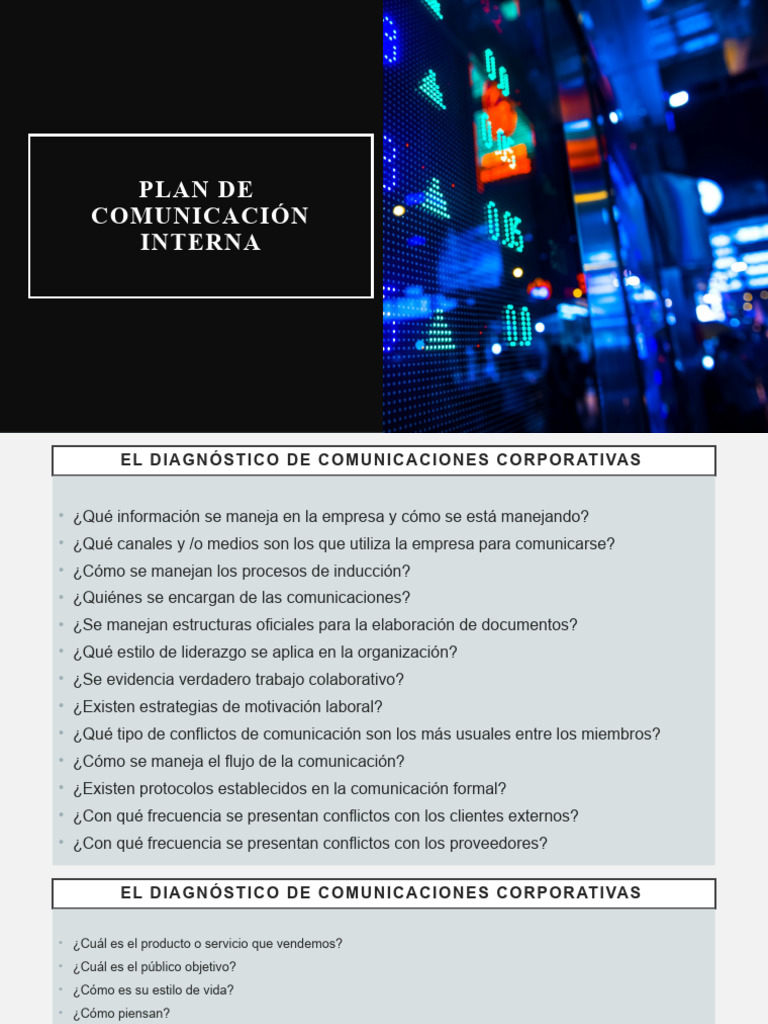 RESUMEN PLAN COMUNICACION INTERNA | PDF | Planificación | Comunicación