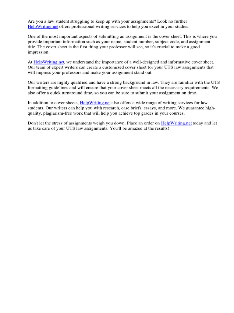 Uts Law Assignment Cover Sheet | Download Free PDF | Mobile App ...