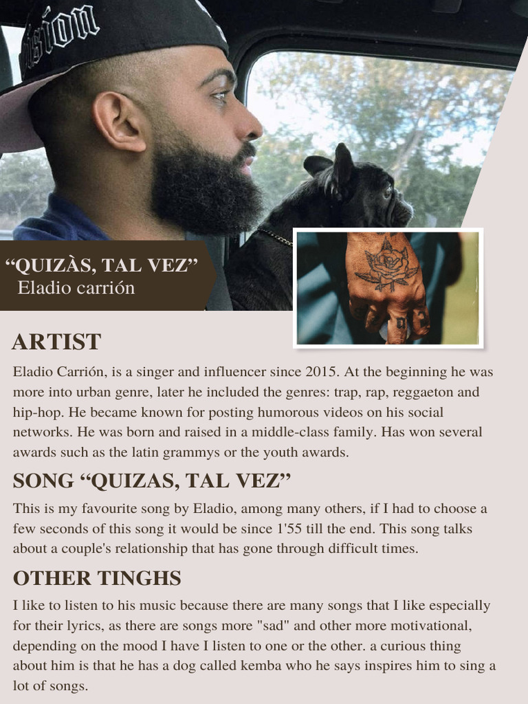 Eladio Carrión: "Quizás, Tal Vez" Insights | PDF | Language Arts ...