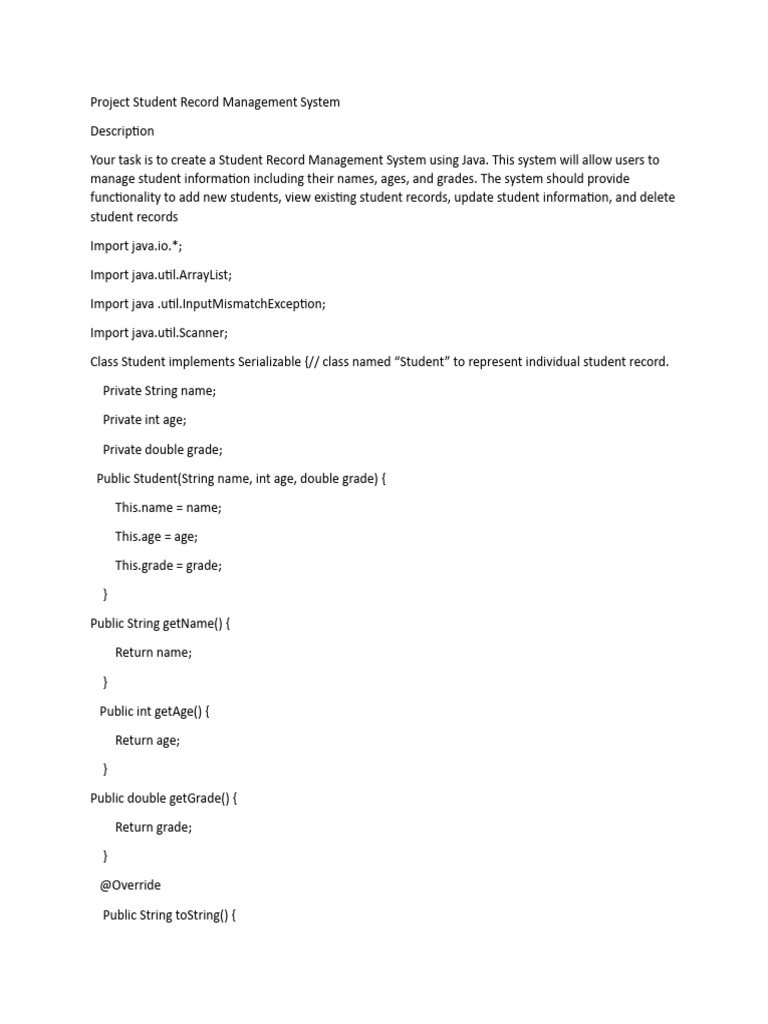 Student Record Management System | PDF | Object Oriented Programming | Programming Paradigms